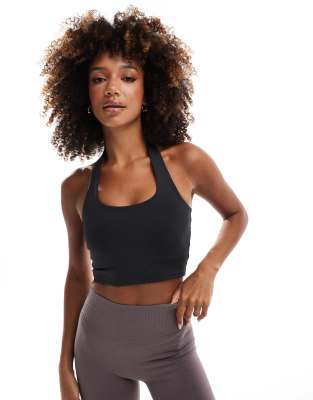4505 – Sport-Top in Schwarz mit Neckholder-Träger und Innen-BH | ASOS