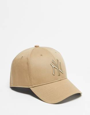 47 Brand MLB snapback cap in dusty khaki with tonal NY embroidery | ASOS