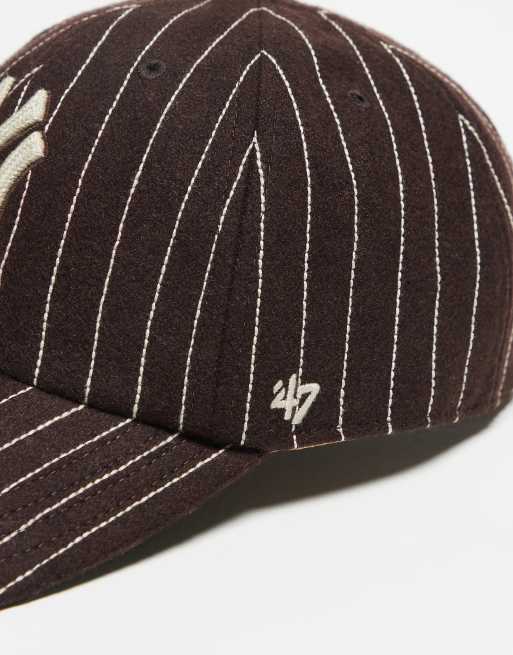 47 Brand NY Yankees clean up cap with contrast stripe detail in brown ...