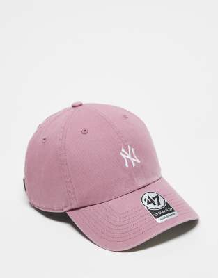 47 Brand NY Yankees mini logo cap in pink | ASOS