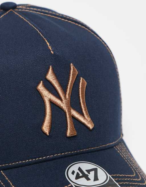 47 Brand NY Yankees mvp cap with contrast stitch detail in navy | ASOS