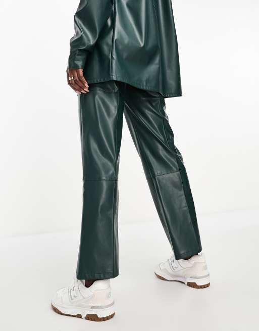 4th Reckless faux leather trousers co ord in teal