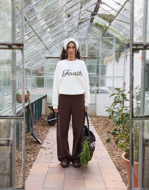 4th & Reckless 'fourth' logo tote bag in chocolate | ASOS