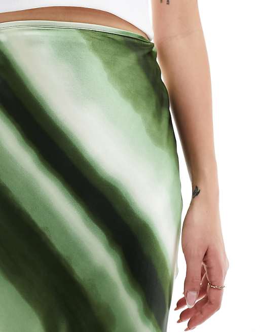 4th & Reckless ombre stripe satin maxi skirt in green | ASOS 4th & Reckless ombre stripe satin maxi skirt in green | ASOS