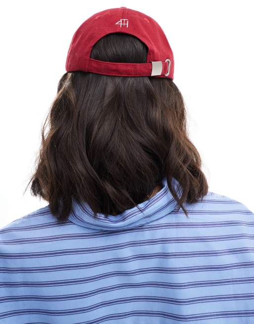 4th & Reckless sports club embroidered logo cap in red | ASOS