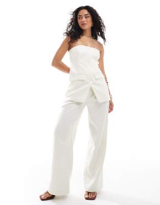 4th & Reckless tailored bandeau split front top and wide leg pants set ...