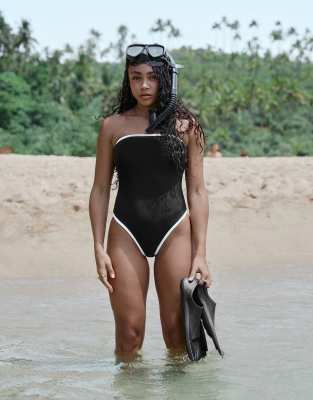 4th And Reckless X Loz Vassallo Gili Contrast Trim Bandeau Swimsuit In