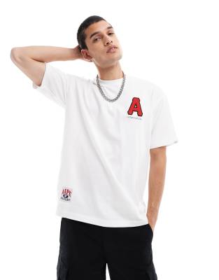 Aape By A Bathing Ape back print logo T-shirt in white | ASOS
