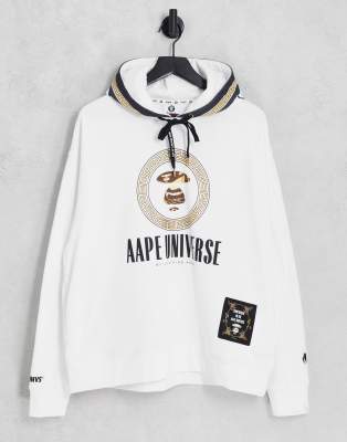 AAPE By A Bathing Ape – Baroque – Biała bluza z kapturem | ASOS
