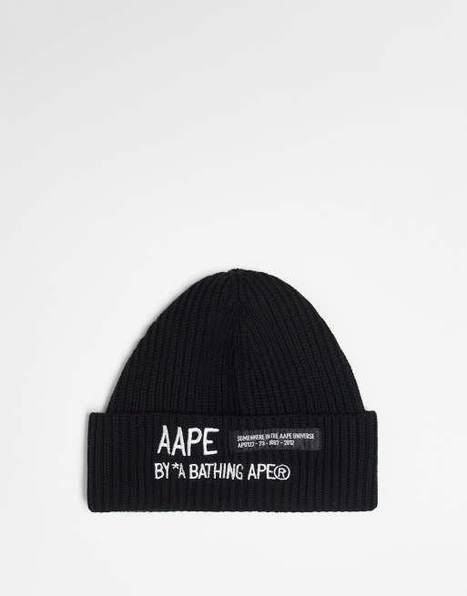AAPE By A Bathing Ape - Bonnet de docker avec logo brodé - Noir | ASOS