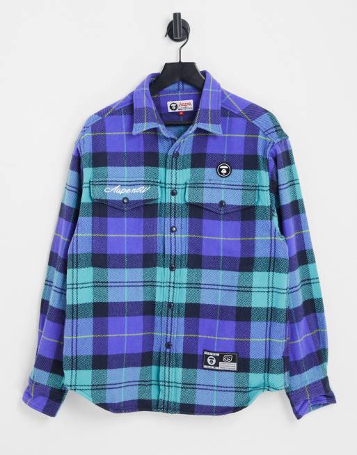 AAPE By A Bathing Ape - Chemise en flanelle - Violet | ASOS