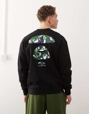 Aape By A Bathing Ape logo basic sweatshirt with camo back print in ...