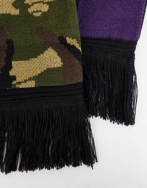 AAPE By A Bathing Ape Mount snow scarf in black | ASOS