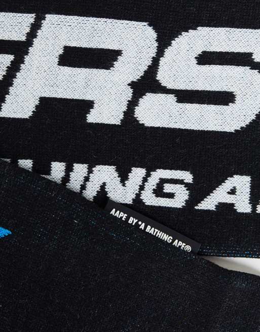 AAPE By A Bathing Ape Mount snow scarf in black | ASOS