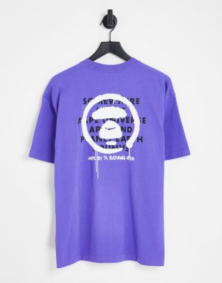 AAPE By A Bathing Ape - T-shirt avec imprimé au dos - Violet | ASOS
