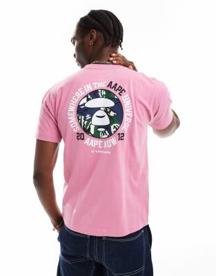 AAPE BY A BATHING APE® – T-Shirt in Rosa mit Logo und Military ...