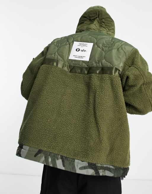 WOMEN'S ALPHA B-15 SHERPA JACKET DARK GREEN