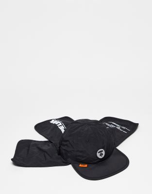AAPE – Lange Kappe in Schwarz mit Logo | ASOS
