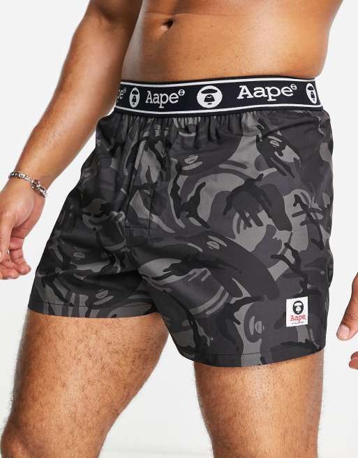 AAPE logo camo print boxers in multi | ASOS