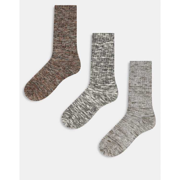 Abercrombie Fitch 3 pack speckle camp socks in multi ASOS