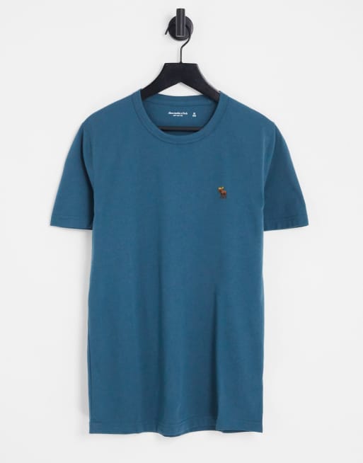 Abercrombie & Fitch 3D icon logo t-shirt in blue | ASOS