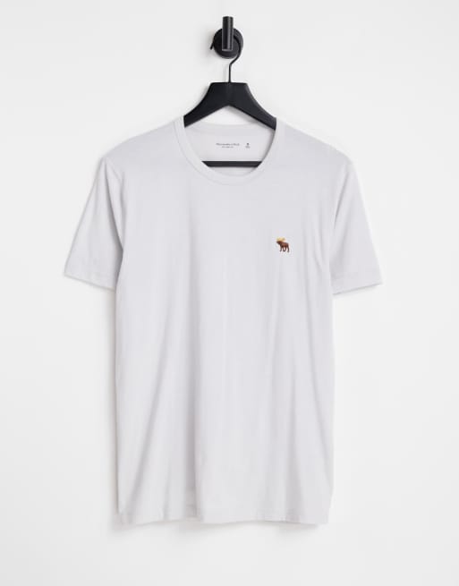 Abercrombie & Fitch 3D icon logo T-shirt in gray | ASOS