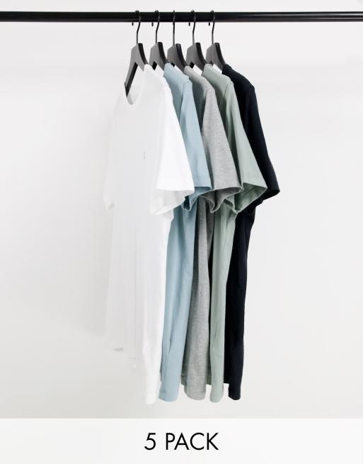 Abercrombie And Fitch 5 Pack Icon Logo T Shirt In Blackgray Heather