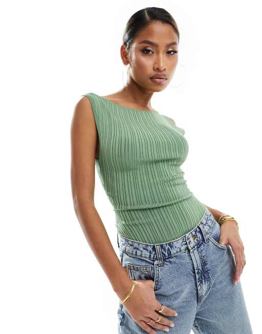 Abercrombie And Fitch Body Verde Lucido Con Scollo A Barchetta Asos