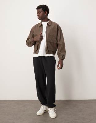 Abercrombie & Fitch drawstring cuffed joggers in black | ASOS