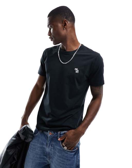 Abercrombie & Fitch elevated icon logo t-shirt in black | ASOS