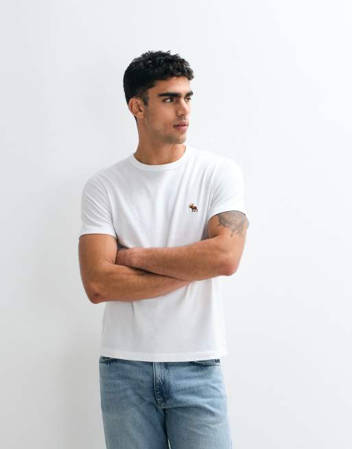Abercrombie & Fitch essential icon logo t-shirt in white | ASOS