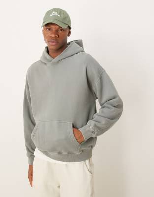 Abercrombie & Fitch essentials hoodie in washed grey | ASOS