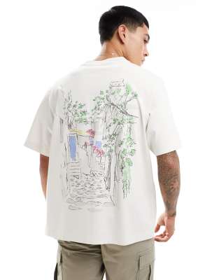 Abercrombie & Fitch hand sketched destination back print classic fit t ...
