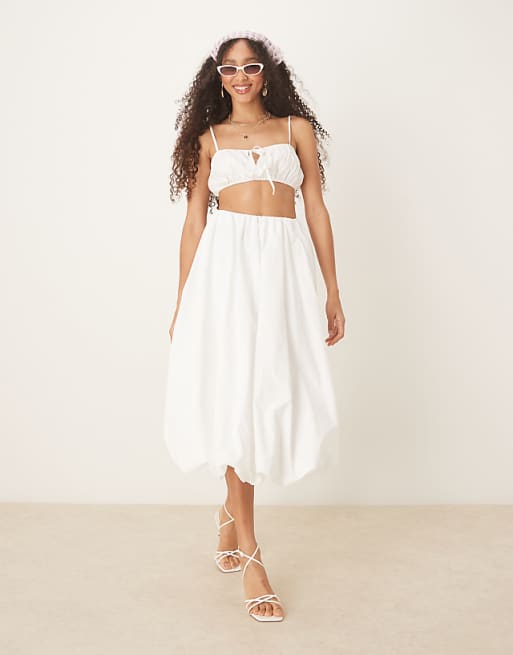 Abercrombie & Fitch - Jupe longue boule à taille haute - Blanc | ASOS Abercrombie & Fitch - Jupe longue boule à taille haute - Blanc | ASOS