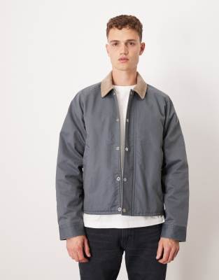 Abercrombie & Fitch lightweight cropped barn jacket in blue | ASOS