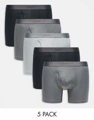 Abercrombie & Fitch - Lot de 5 boxers - Gris à noir | ASOS