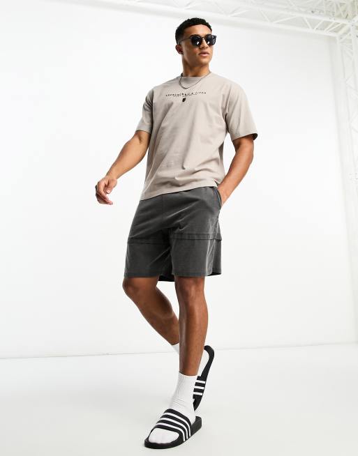 Abercrombie & Fitch oversized fit t-shirt with shield logo in tan | ASOS