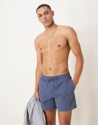Abercrombie & Fitch stretch swimwear shorts in vintage indigo | ASOS