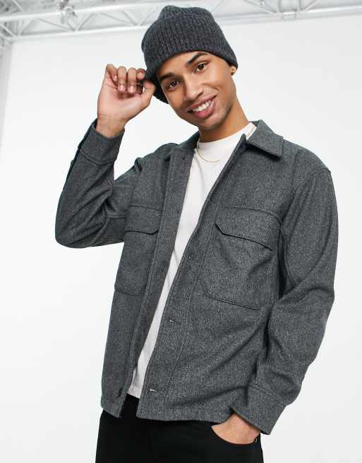 Abercrombie And Fitch Surchemise Décontractée Sans Doublure Gris