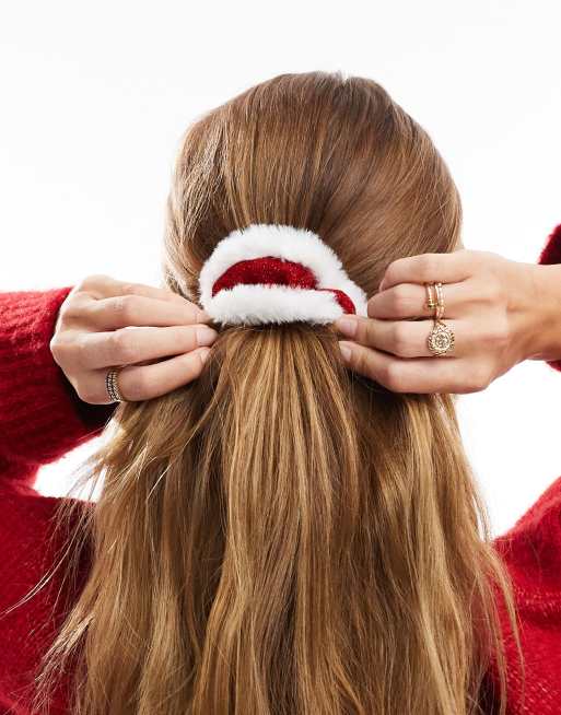 Accessorize christmas hair scrunchie in red ASOS