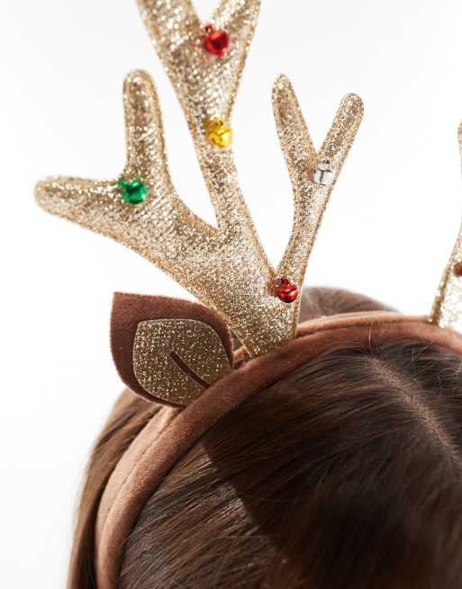 Gold reindeer headband store