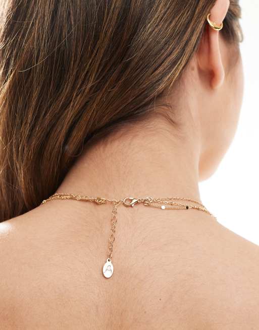Accessorize disc layered necklace in gold | ASOS