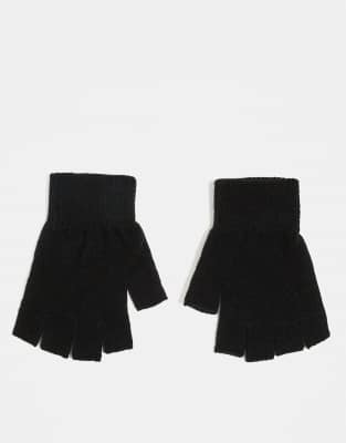 Accessorize fingerless super stretch gloves in black | ASOS