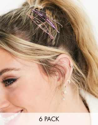 Accessorize pack of 6 hair slides in multi | ASOS