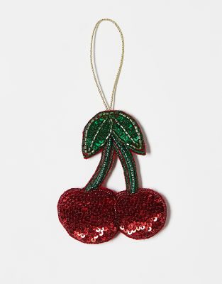 Accessorize sequin cherry christmas tree decoration | ASOS