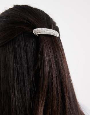 Accessorize super sparkle barrette hair clip in silver | ASOS