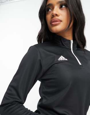 adidas Football Entrada 22 1/4 zip top in black | ASOS