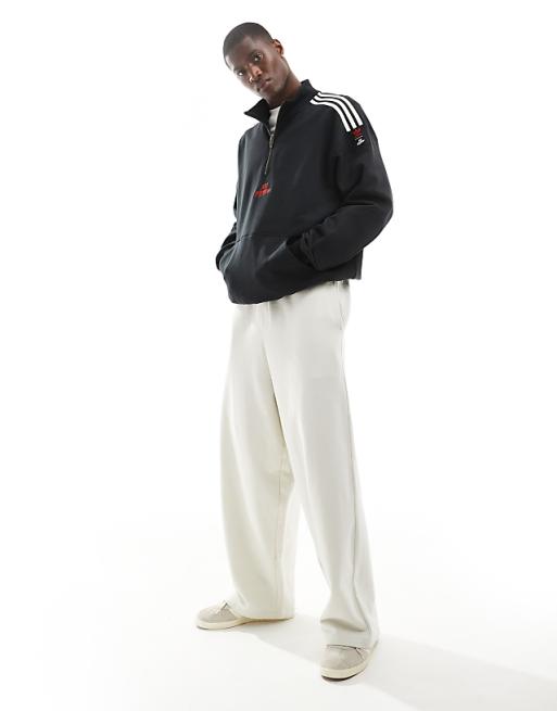 adidas Originals 100 Thieves half zip track top in black | ASOS adidas Originals 100 Thieves half zip track top in black | ASOS