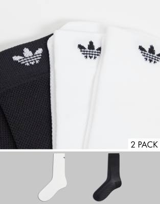 adidas Originals 2 pack structured socks in black and white | ASOS