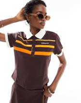 adidas Originals adicolor 70's 3 stripe polo shirt in dark adidas Originals adicolor 70's 3 stripe polo shirt in dark